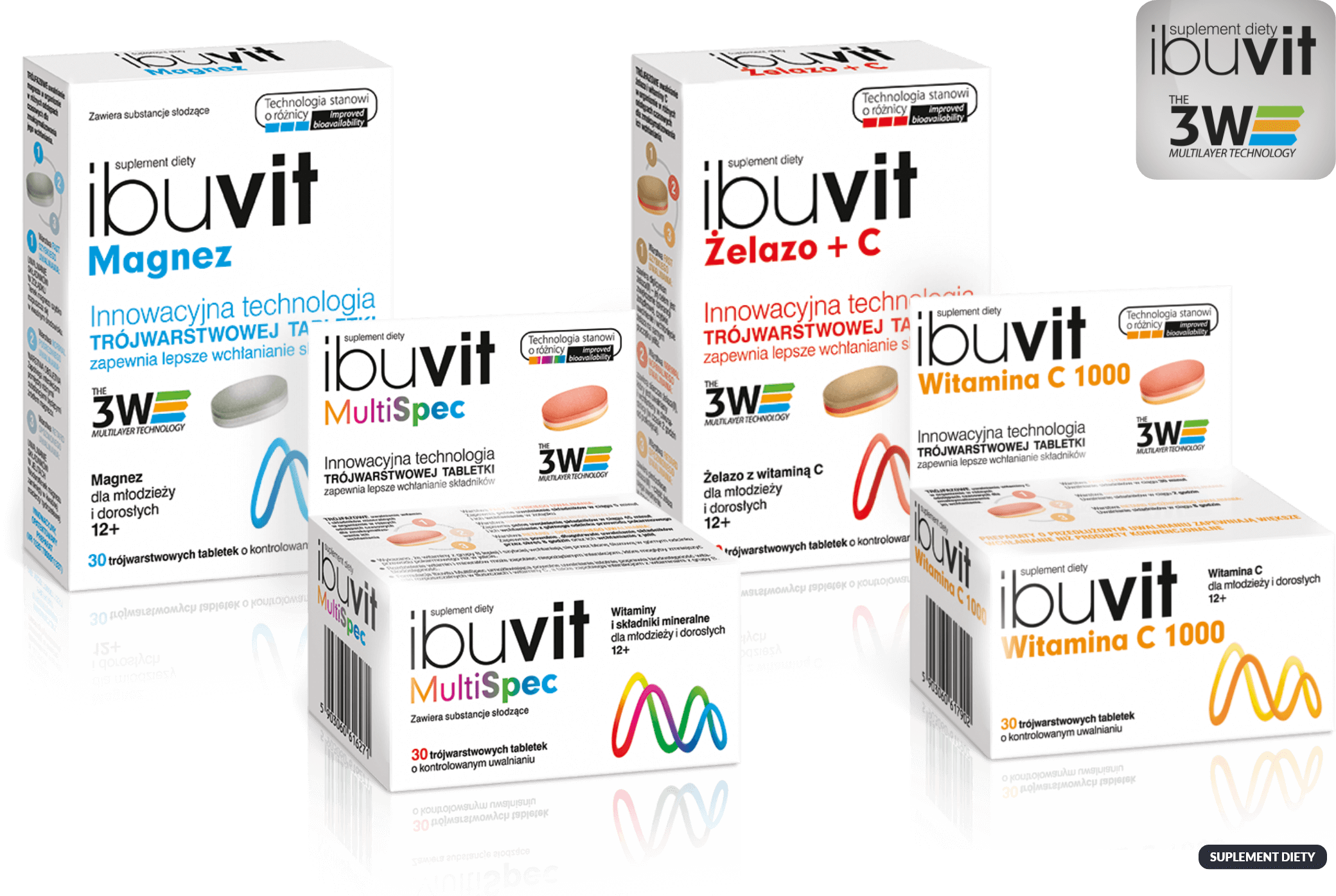 Ibuvit MultiSpec x 30 trójwarstwowych tabletek o kontrolowanym ...